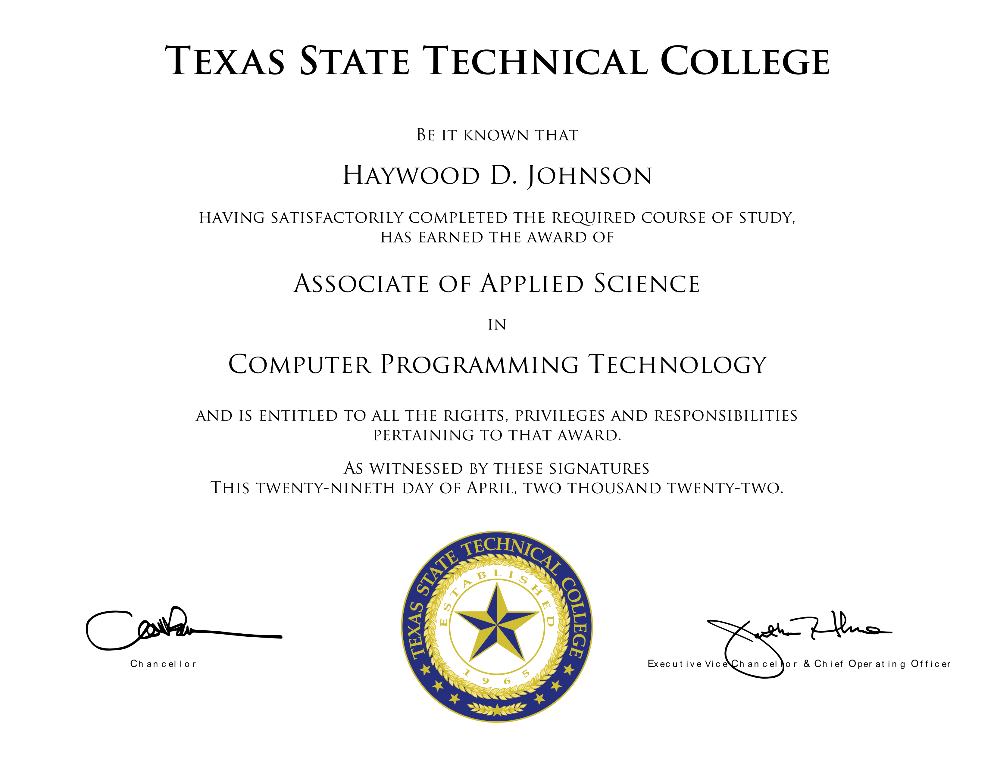 Haywood D. Johnson - Dev
